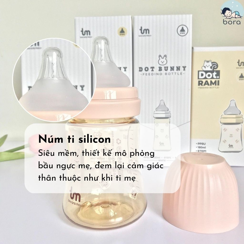 Bình sữa Tovi And Molly DOT RAMI Hàn Quốc 180ml/ 280ml [Cam kết chính hãng] | Shopee Việt Nam