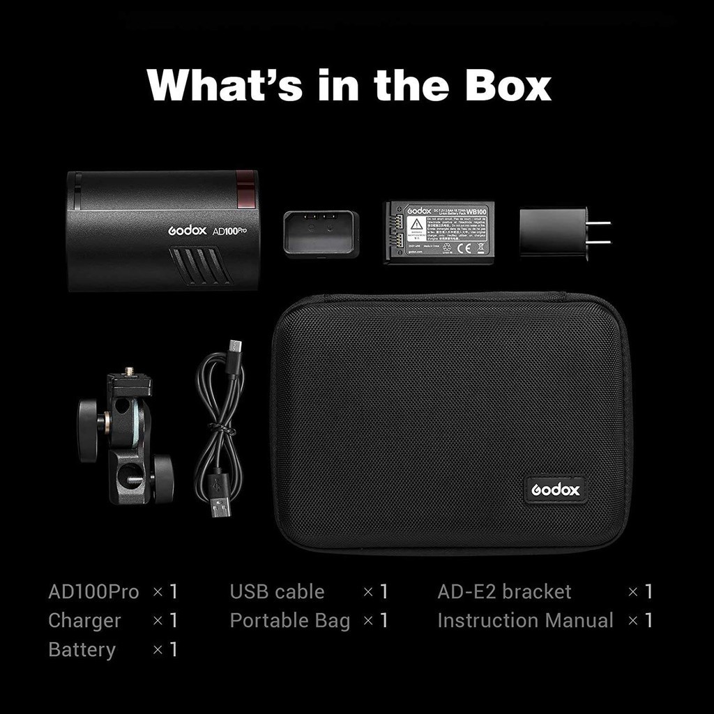 Đèn Flash Godox AD100 Pro AD100Pro II TTL HSS Pin Lithium HL Studio ...