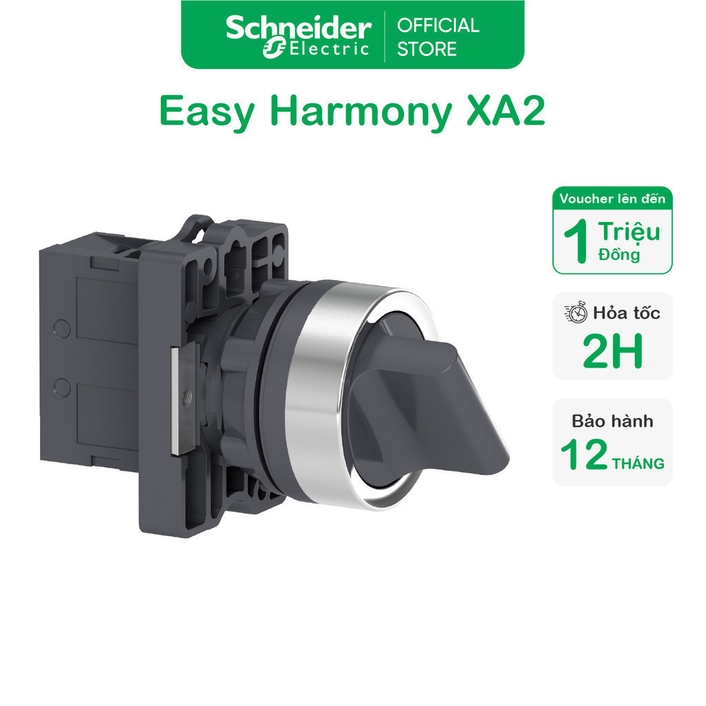 Công tắc xoay 2 vị trí đường kính 22mm 10A 1NO/ 1NO + 1NC - Schneider Electric - XA2ED21 XA2ED25 ...