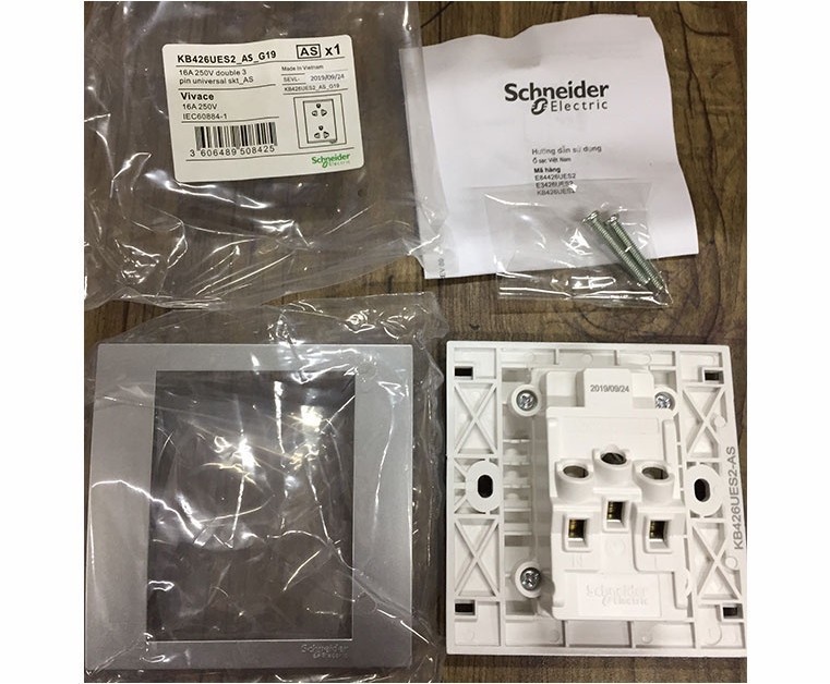 Bộ ổ cắm đôi 3 chấu vuông 16A dòng AvatarON - Schneider Electric ...