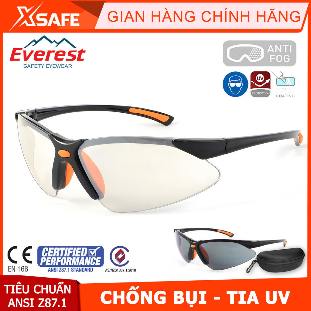Kính bảo hộ Everest EV303 Kính chống bụi, tia UV, chống trầy xước ...