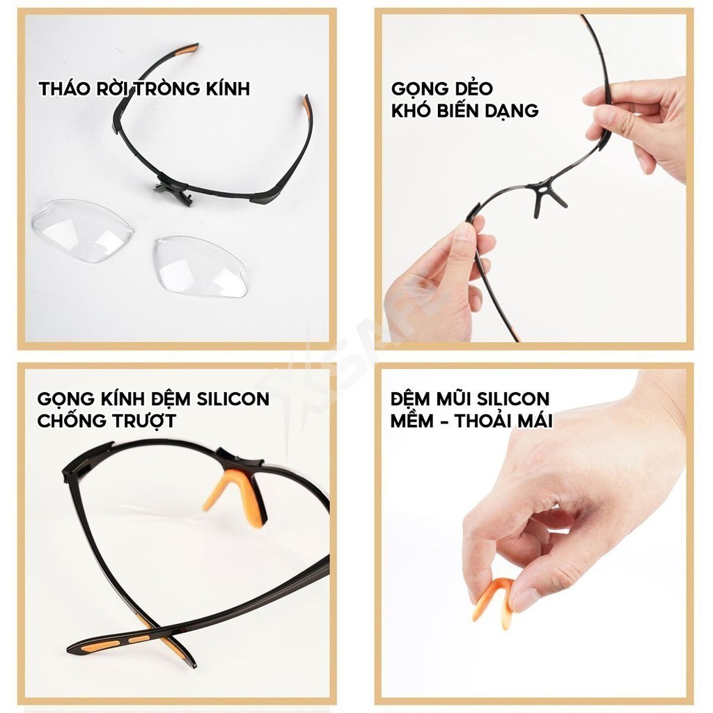 Kính bảo hộ Everest EV303 Kính chống bụi, tia UV, chống trầy xước ...