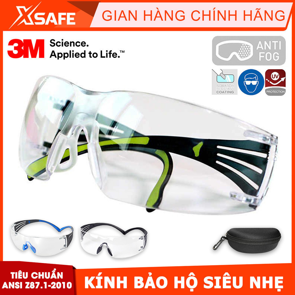 Kính bảo hộ 3M SF401AF kính chống bụi chống tia UV chống đọng sương ...