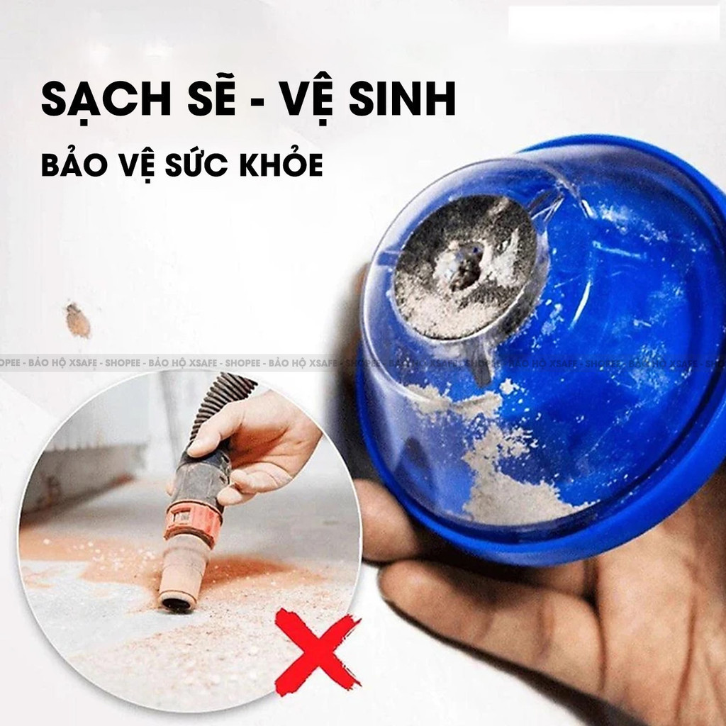 Dụng cụ hứng bụi máy khoan Chụp chặn bụi khoan giúp thu gom bụi, mảnh ...