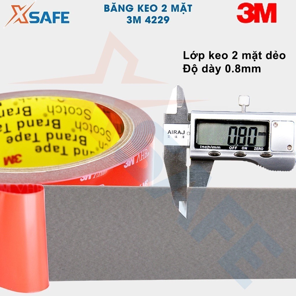 Băng keo 2 mặt cường lực 3M 4229 dài 10M băng keo siêu dính chịu nước ...