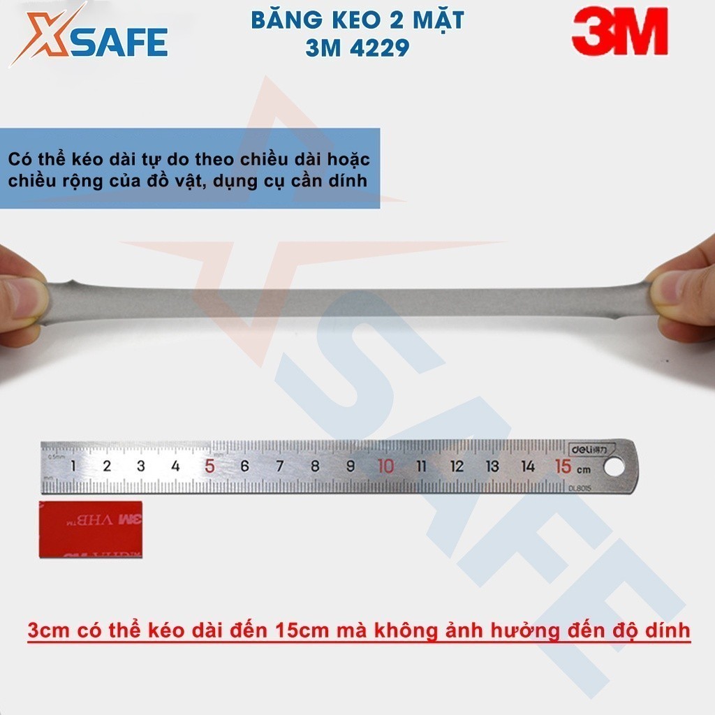 Băng keo 2 mặt cường lực 3M 4229 dài 10M băng keo siêu dính chịu nước ...