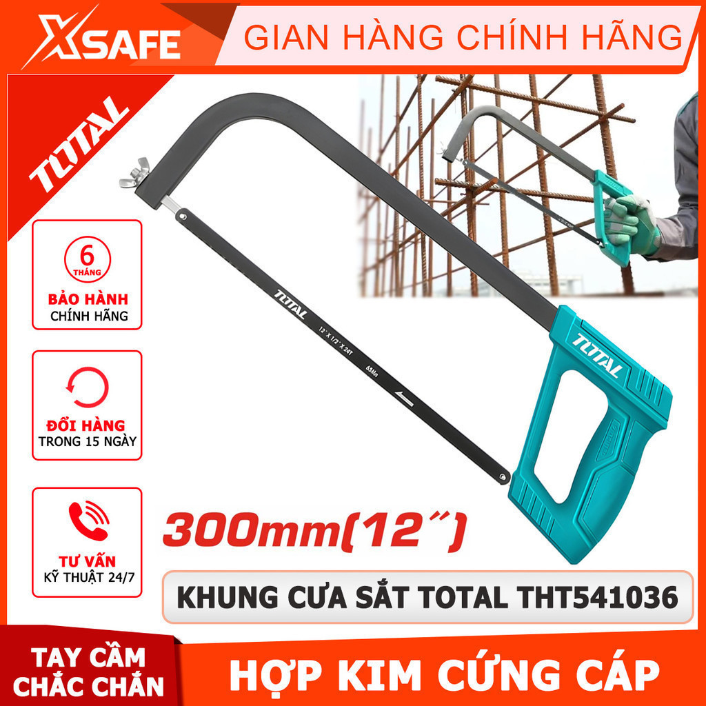 Khung cưa sắt TOTAL THT541036 lưỡi cưa 24 TPI với độ sắc bén cao chất ...