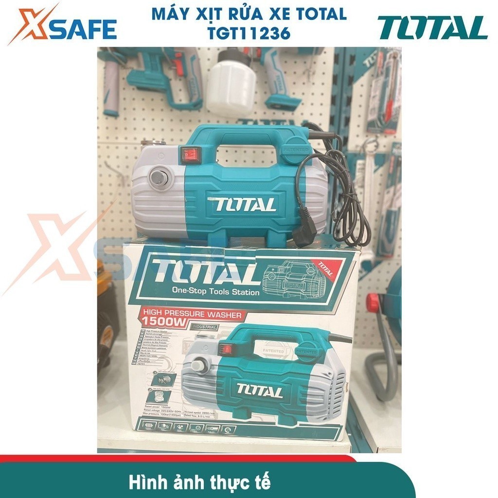 Máy xịt rửa xe TOTAL TGT11236 1500W dây đồng, motor từ không chổi than Máy rửa xe cao áp 100Bar ...