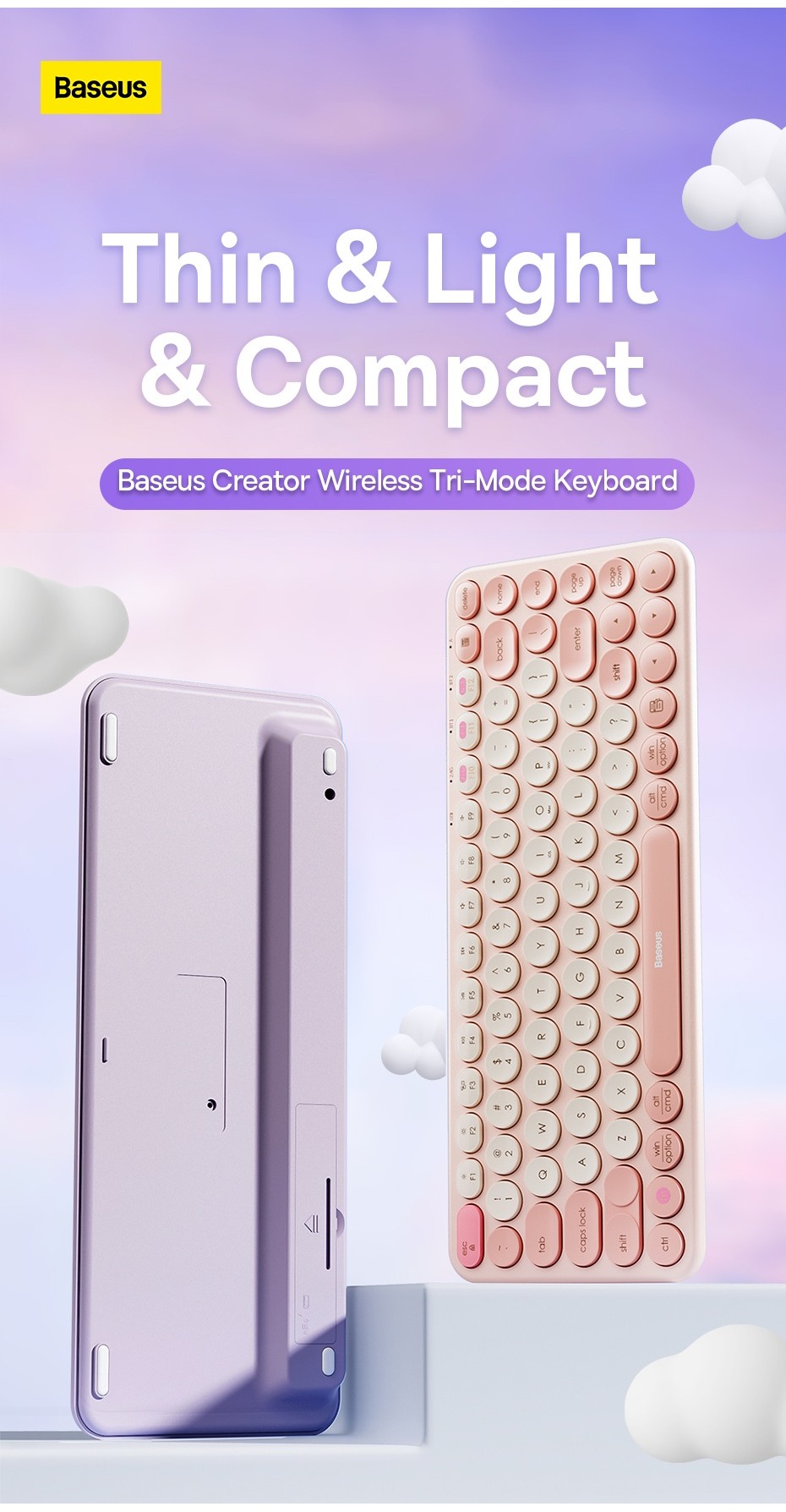 Bàn Phím Không Dây Baseus Wireless Keyboard K01A Thiết Kế Sang Trọng ...