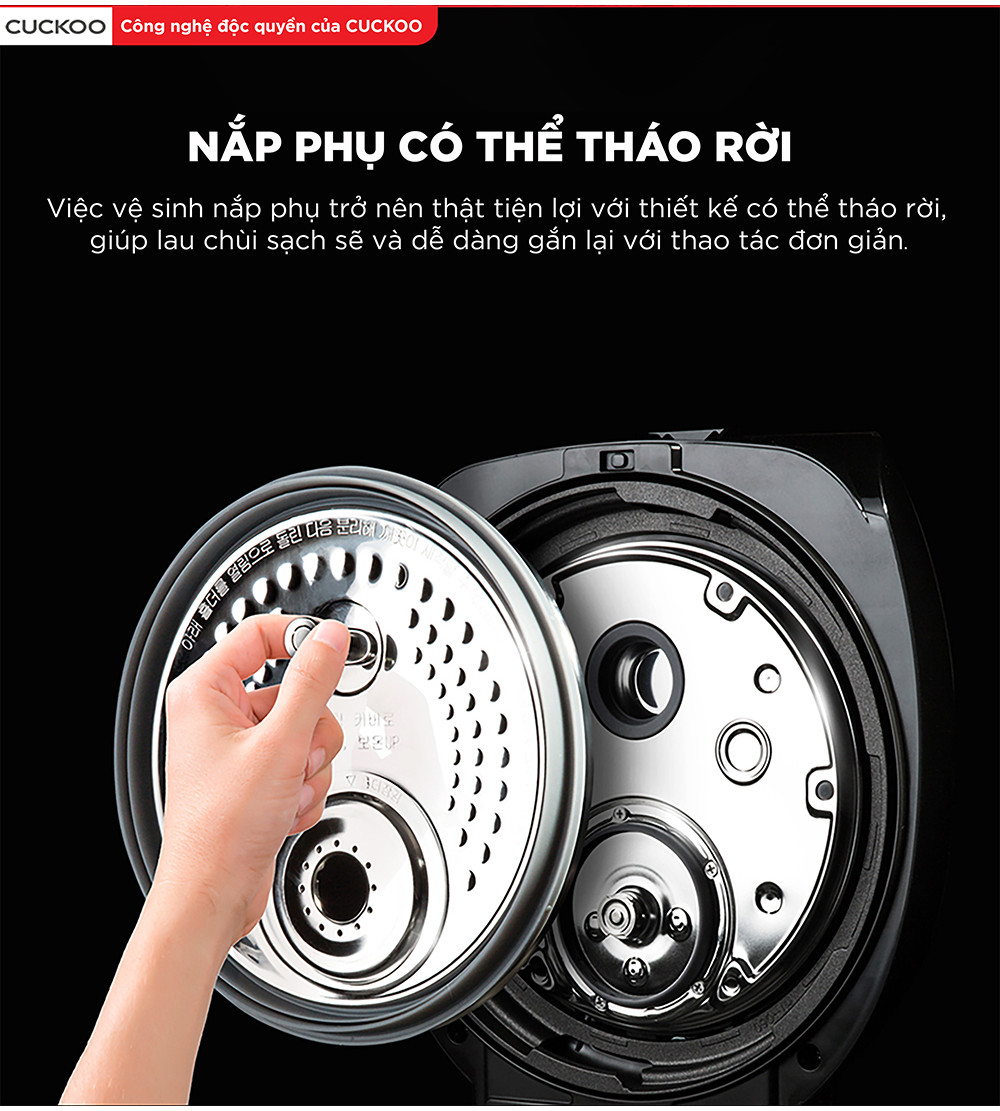 Nồi cơm điện tử áp suất cao tần Cuckoo 1.8L CRP-CHSS1009FN (Màu nâu ...