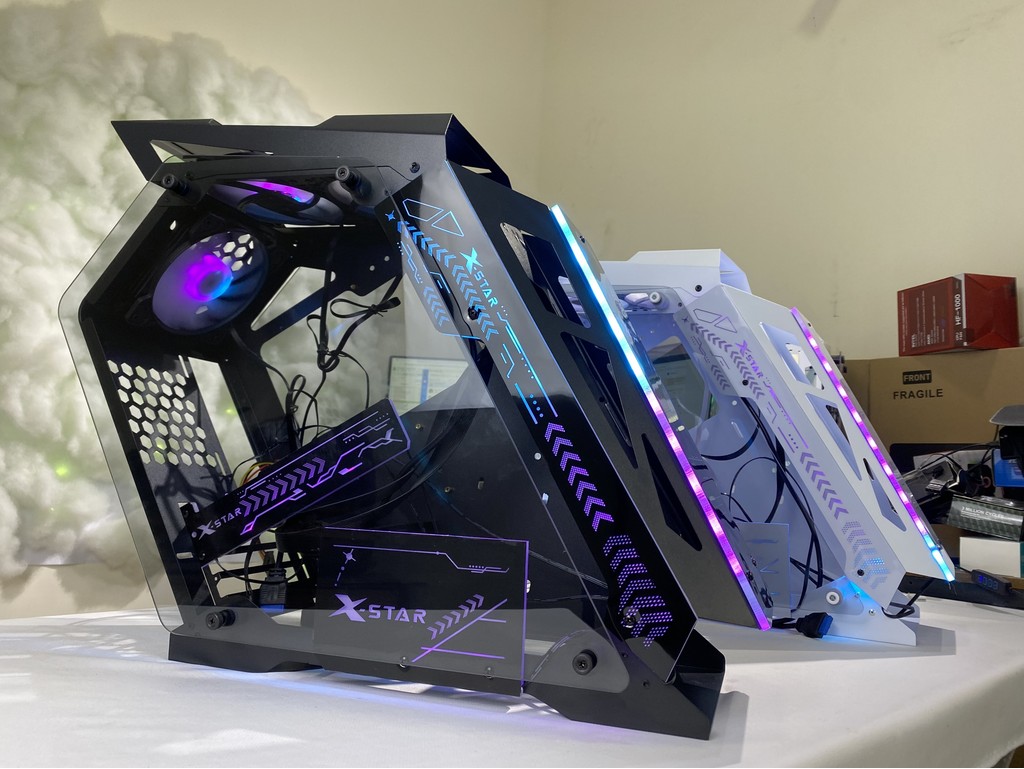 Vỏ case PC Robot Xstar kèm kit 3 fan Hub đen, trắng. | Shopee Việt Nam