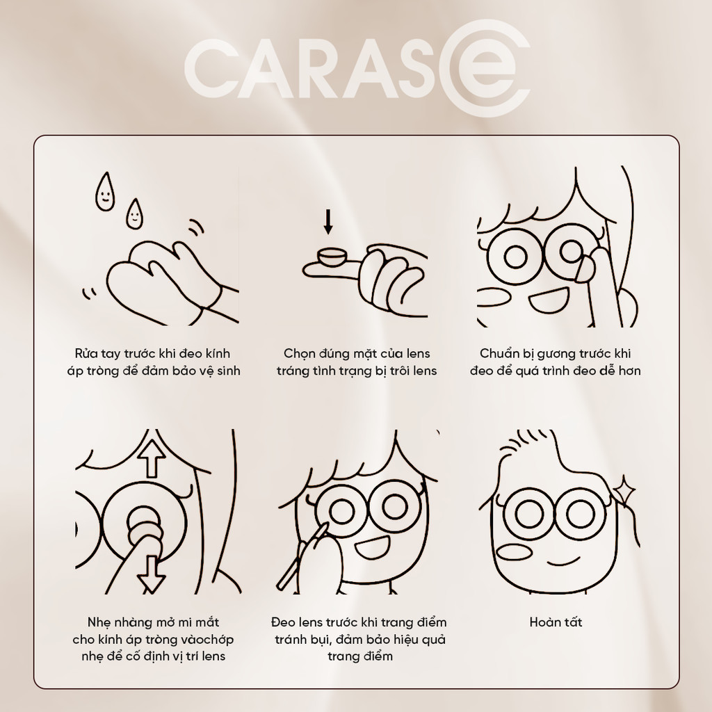Kính áp tròng khoá ẩm 14H 3 Tháng Màu Nâu CARASE, Lens cận LAVIER BROWN (1 bên mắt) | Shopee ...