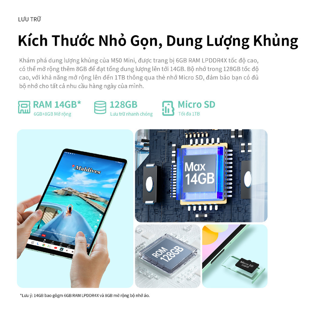 Máy Tính Bảng Teclast M50 Mini Tablet 14GB(6+8)/128GB | Màn hình 8.68inch | 2 SIM | Chính hãng ...