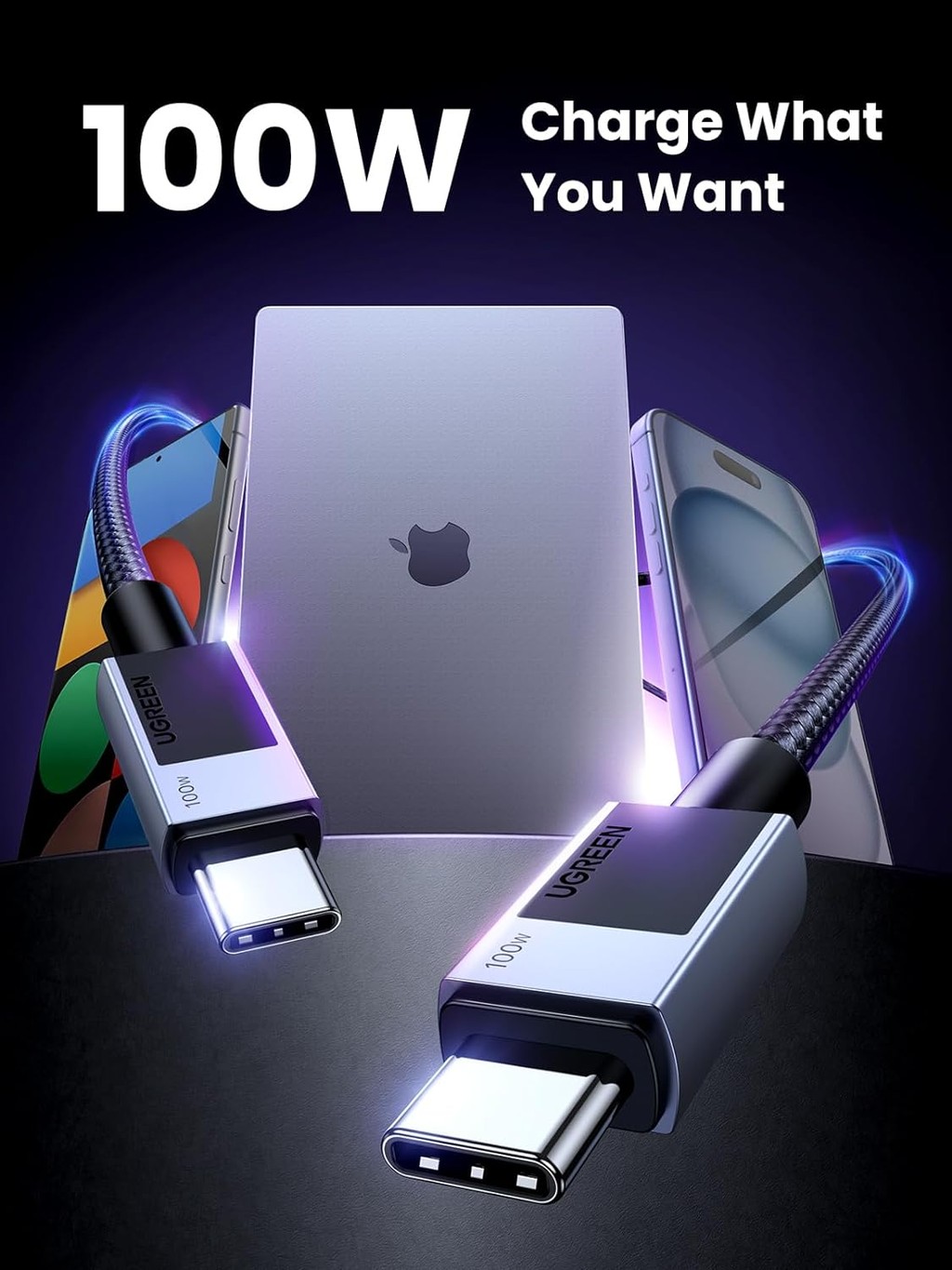 Cáp sạc nhanh USB-C to USB-C dài 1M Ugreen | Sạc nhanh PD 100W | Chính hãng - Bảo hành 18 tháng ...