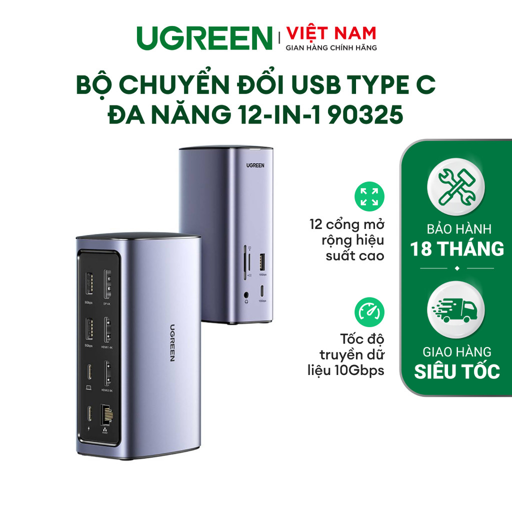 Hub chuyển đổi Type-C 12-in-1 UGREEN CM555 | Hiệu suất cao | Tốc độ ...