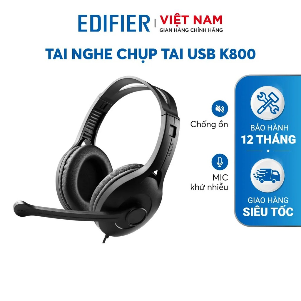 Tai Nghe Chụp Tai EDIFIER K800 | Tích Hợp Mic | Chống Ồn | Chân Cắm USB ...