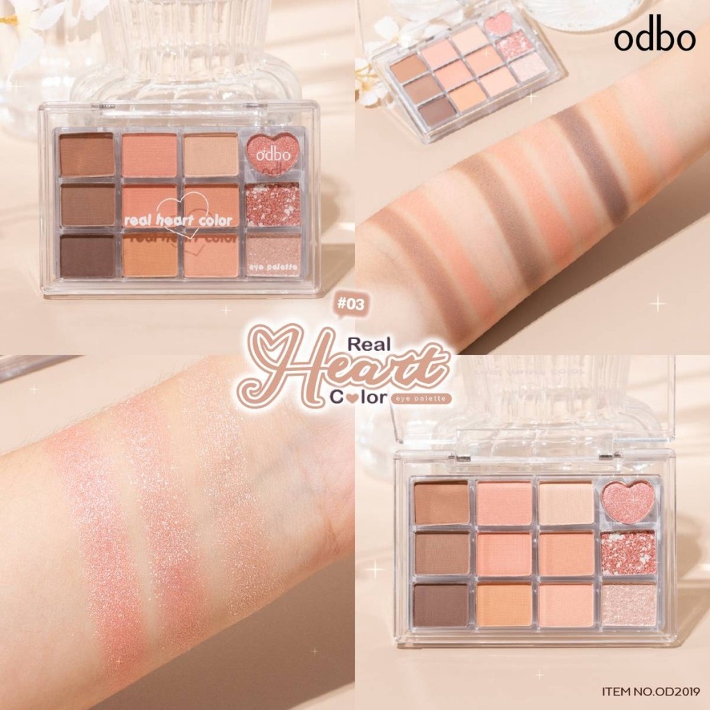 Màu Mắt Odbo OD2019 Real Heart Color Thái Lan Màu Sắc Đáng Iu 12 ô | Shopee Việt Nam