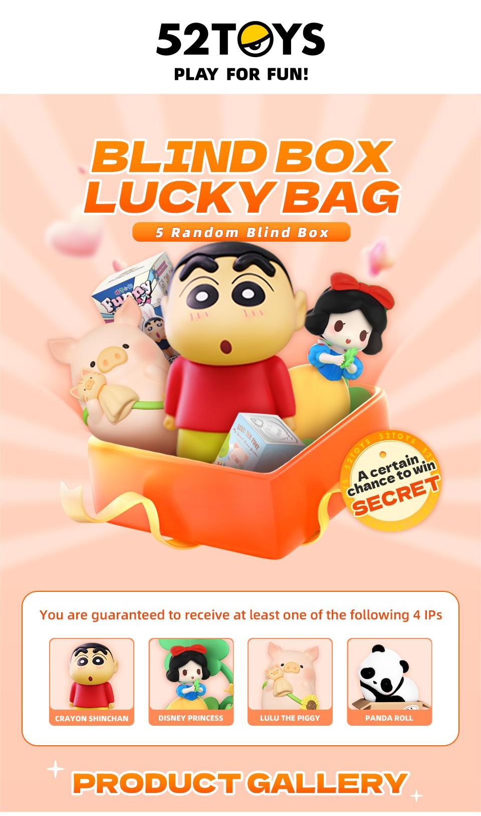 52TOYS Blind Box Lucky Bag-5 Pieces Random Series Blind Box | Shopee ...
