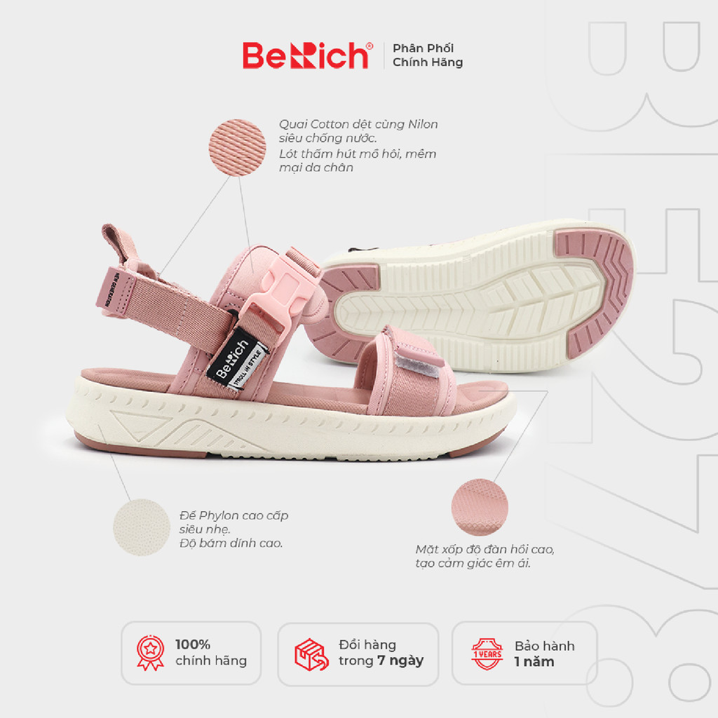[TẶNG VỚ] Giày Sandal 2 Quai Ngang Nam Nữ BeRich BE278 - Dép Quai Hậu Lót Cao Su 3,5cm | Shopee ...