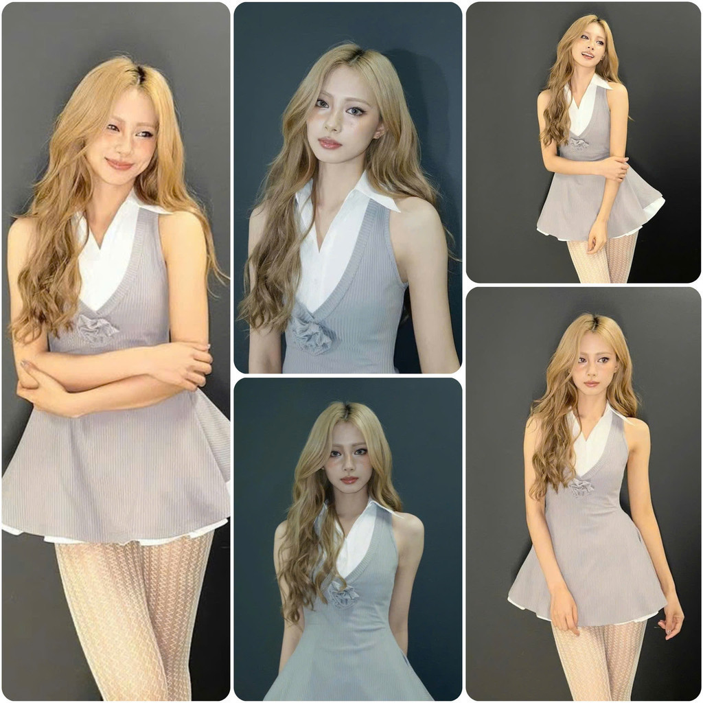 LSOUL Đầm Body Xám Dáng Xoè Tiểu Thư Kèm Đầm Sơ Mi Trắng Tách Riêng Nữ ...