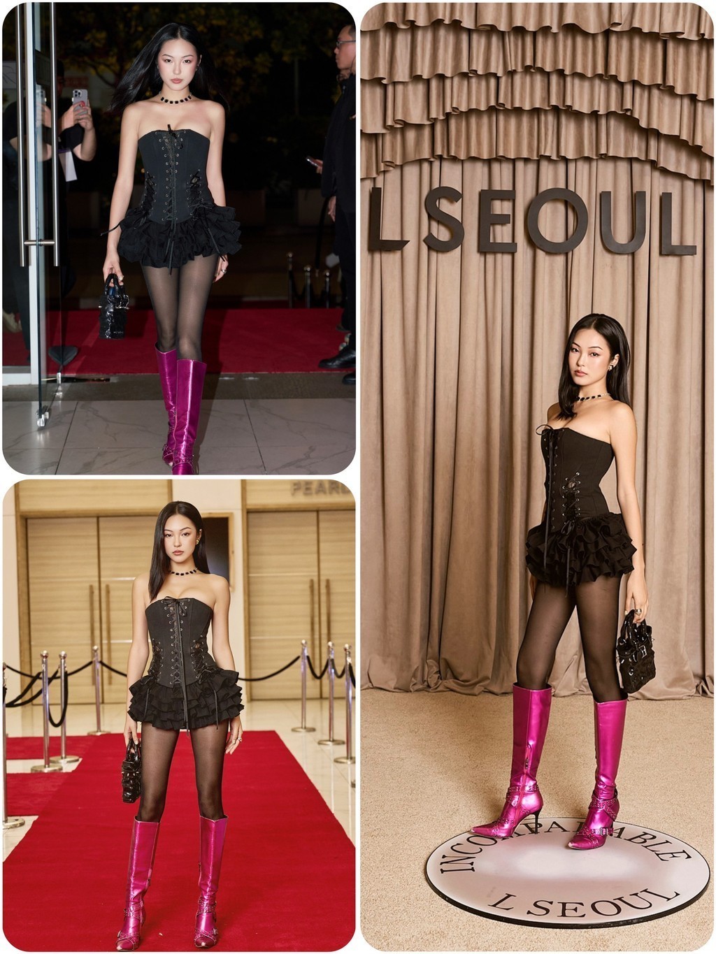 LSOUL Set Áo Corset Đan Dây Phối Ren Cúp Ngực + Chân Váy Xếp Tầng Sophie A23122736 CV23120666 ...