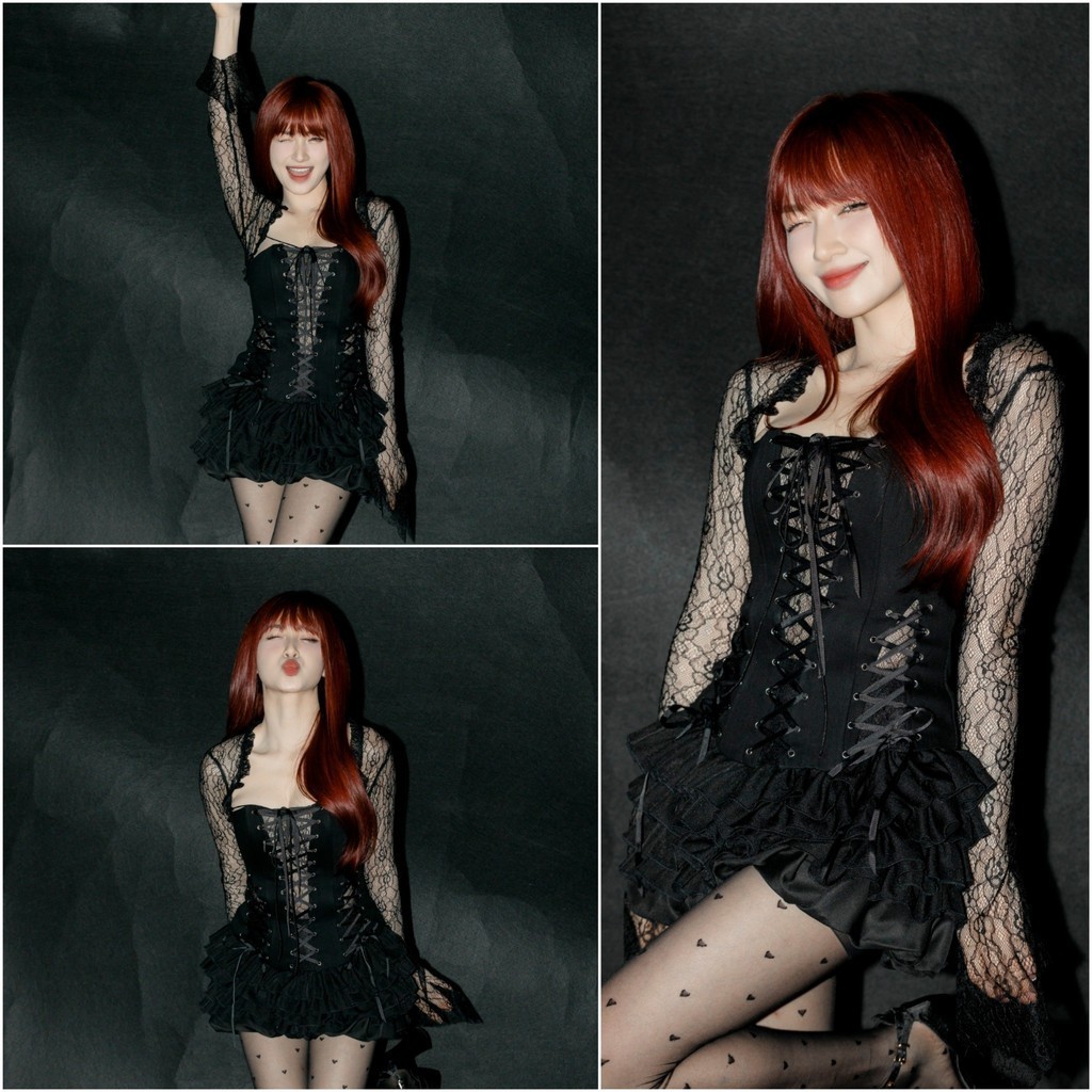 LSOUL Set Áo Corset Đan Dây Phối Ren Cúp Ngực + Chân Váy Xếp Tầng Sophie A23122736 CV23120666 ...