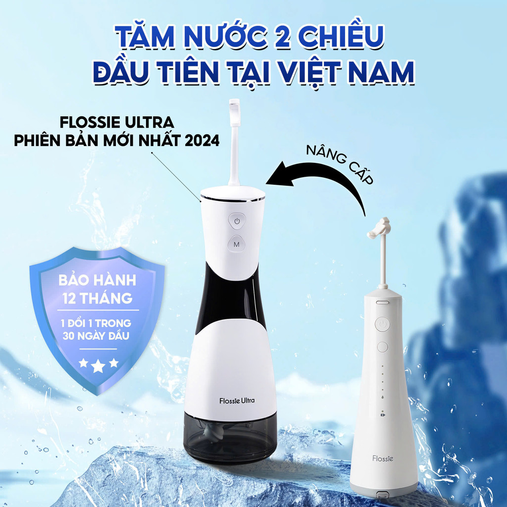 Máy tăm nước Flossie, làm sạch kẽ răng với công nghệ đầu xoay 360 ...