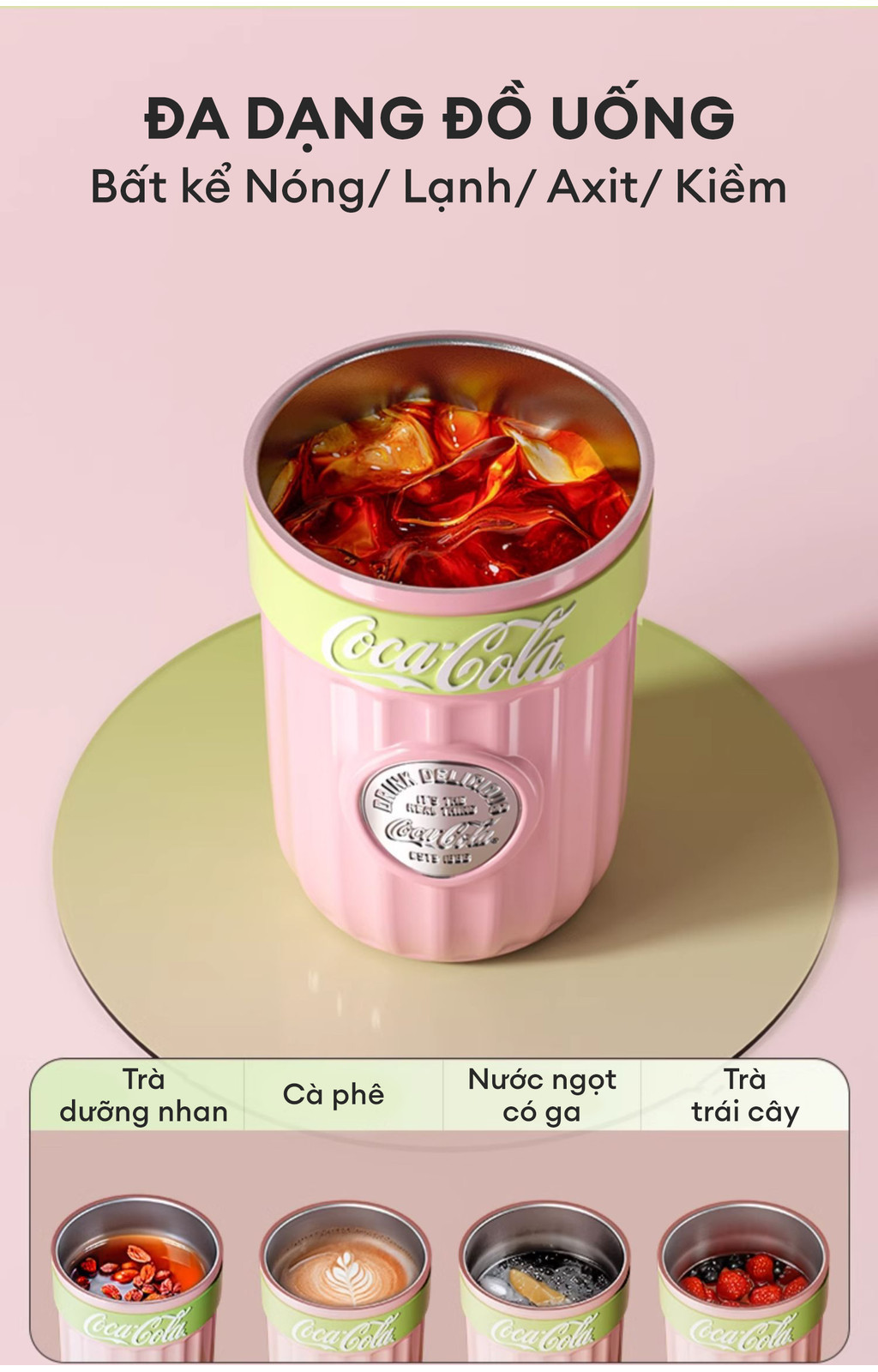Ly Giữ Nhiệt Inox 316 Nguyên Khối GERM Coca-Cola 500ml Huy Hiệu Coca ...