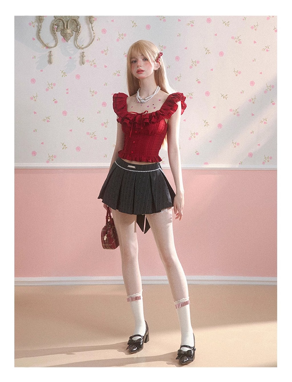 Mắt Trẻ Trung Dài Chân Váy Màu Xám Nữ Mùa Hè Chữ A Xếp Ly Váy Ôm Hơn Hông Váy Niche Váy ...