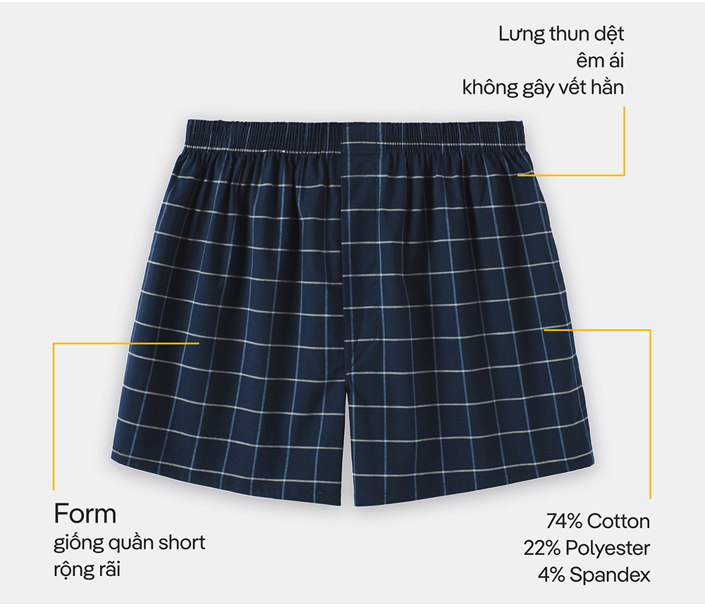 Combo Pack 3 quần mặc nhà Boxer short Coolmate basics kẻ sọc [MÀU NGẪU ...