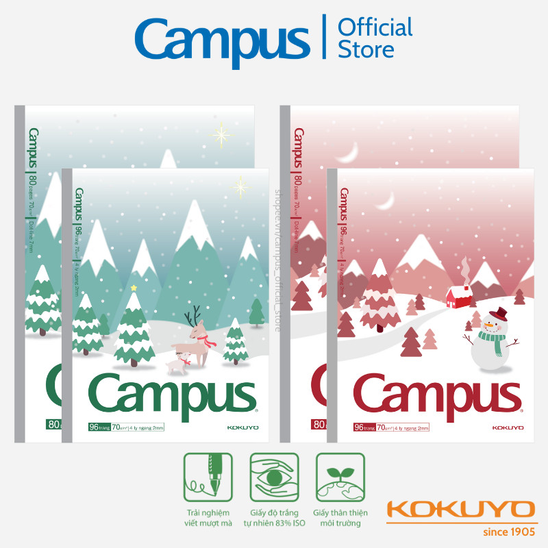 Vở (Tập) Giấy Nhật Kẻ Ngang Có Chấm/ 4 Ly Ngang 80/96tr B5/A5 Winter ...