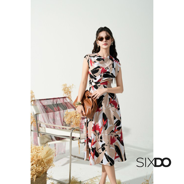 Đầm tay hến vạt đổ họa tiết hoa SIXDO (Woven Sarong Dress) | Shopee ...