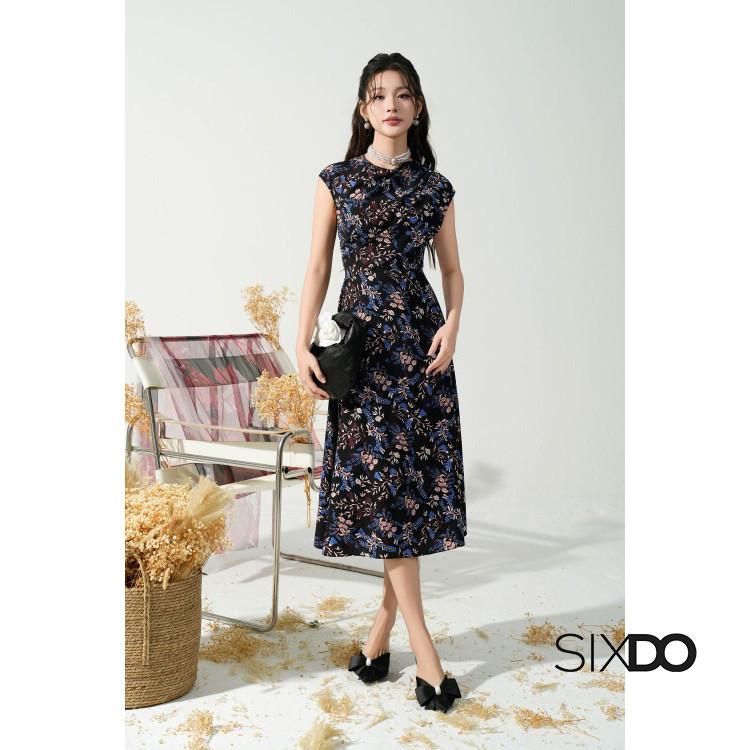 Đầm tay hến vạt đổ họa tiết hoa SIXDO (Woven Sarong Dress) | Shopee ...