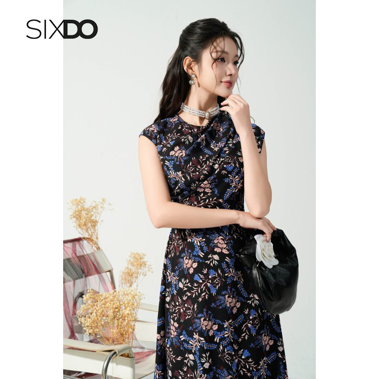 Đầm tay hến vạt đổ họa tiết hoa SIXDO (Woven Sarong Dress) | Shopee ...
