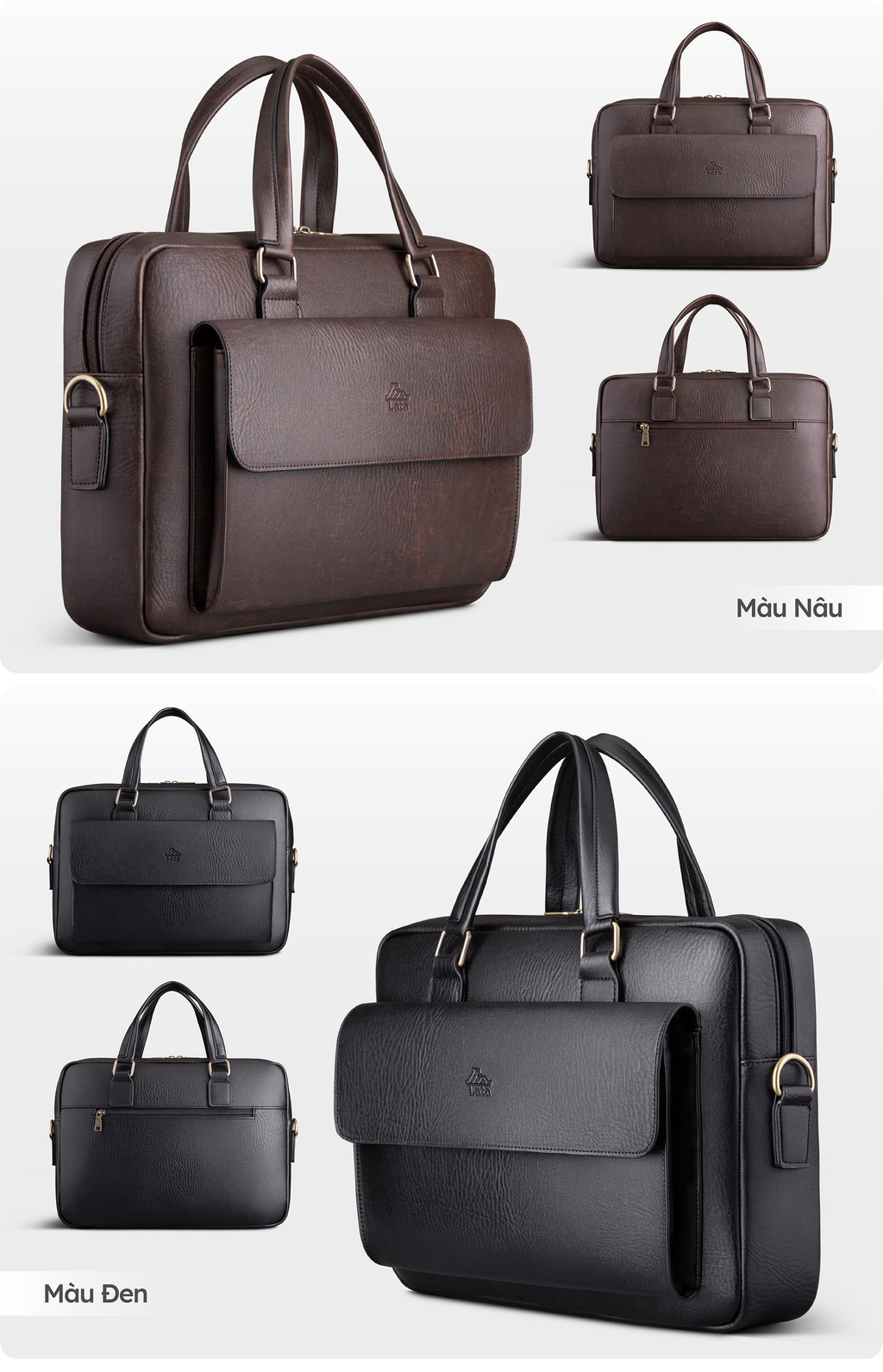Cặp Công Sở Lata (Thời trang nam basic đựng vừa laptop 14 inch - Cặp da ...