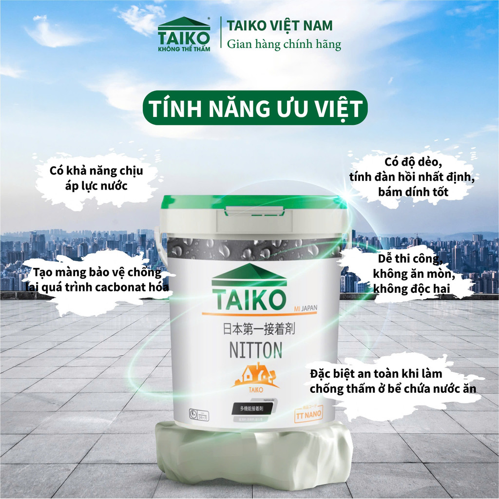 Sơn Chống Thấm Nhật Bản TAIKO NITTON | Xử Lý Vết Nứt Mái, Sàn Vệ Sinh ...