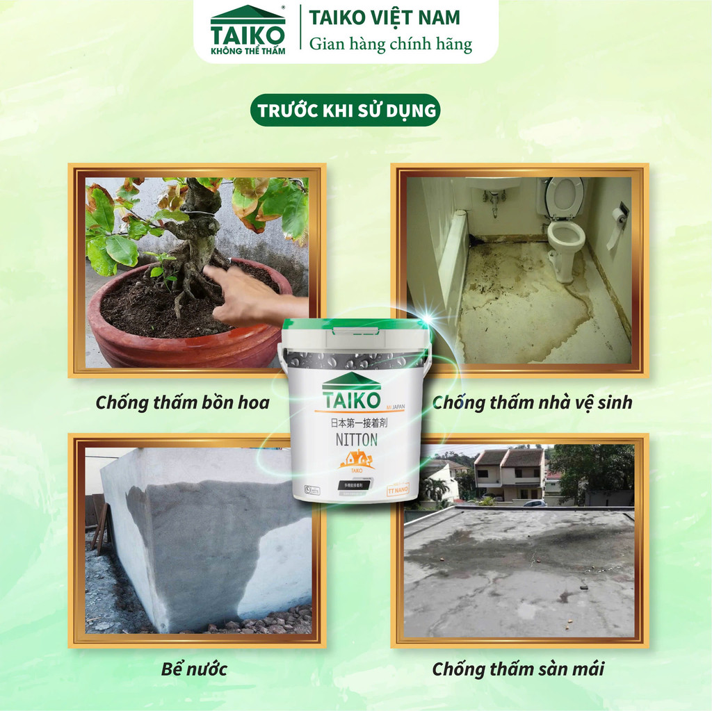 Sơn Chống Thấm Nhật Bản TAIKO NITTON | Xử Lý Vết Nứt Mái, Sàn Vệ Sinh ...