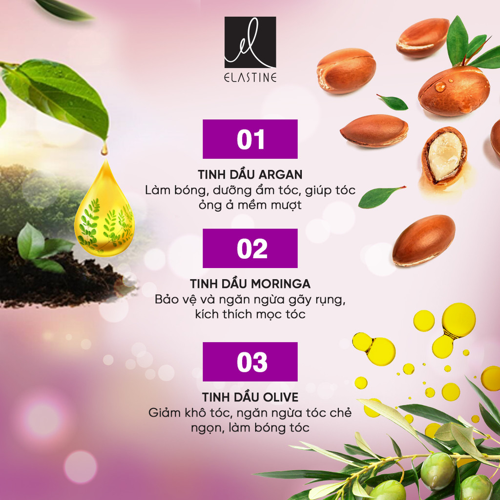 [LG Daily Beauty Official] Bộ đôi gội xả chăm sóc tóc Elastine Silk Repair Perfect Shining Gold ...