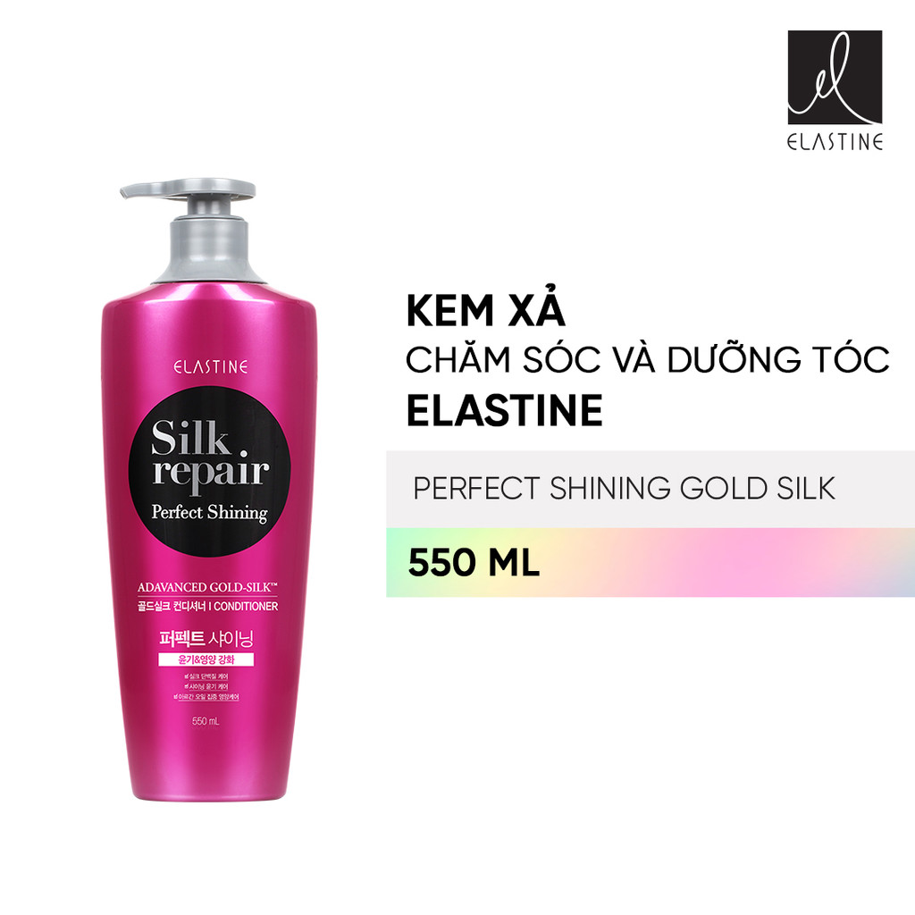 [LG Daily Beauty Official] Bộ đôi gội xả chăm sóc tóc Elastine Silk Repair Perfect Shining Gold ...