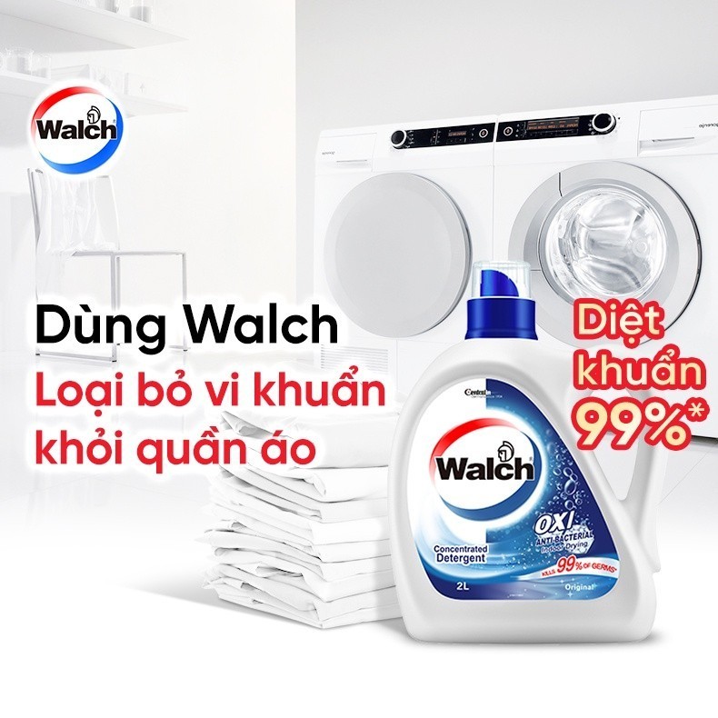 Combo 2 Tặng 1 Nước giặt Walch, (3L/Can), Khử Mùi, Kháng Khuẩn, Thơm ...