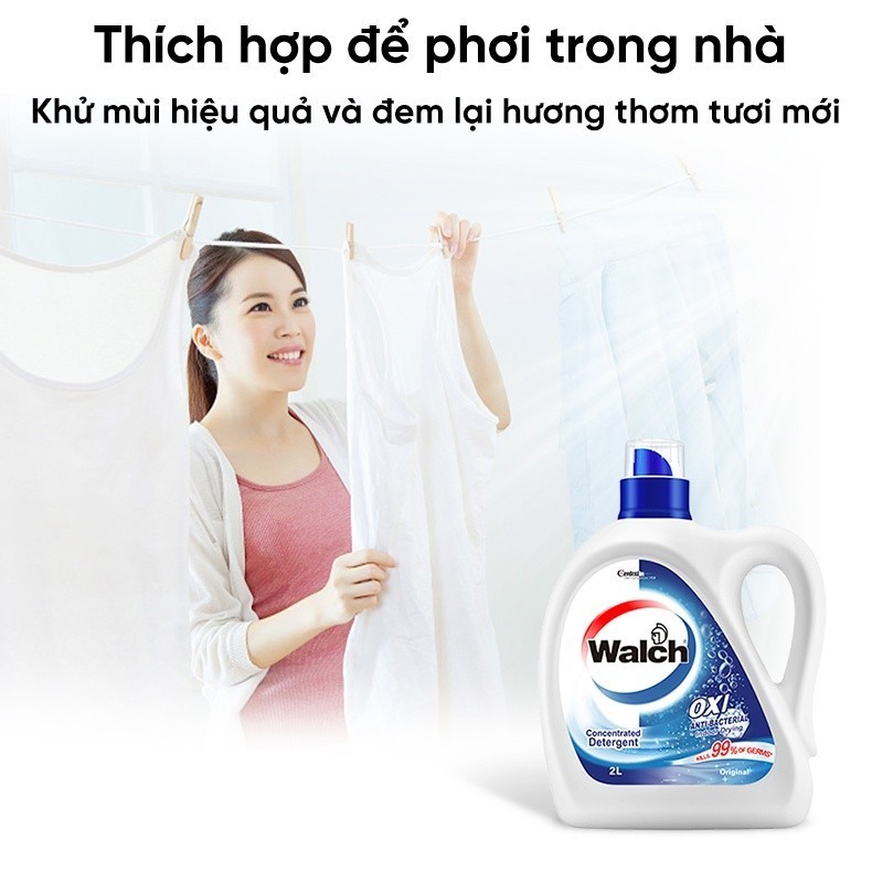 Combo 2 Tặng 1 Nước giặt Walch, (3L/Can), Khử Mùi, Kháng Khuẩn, Thơm ...