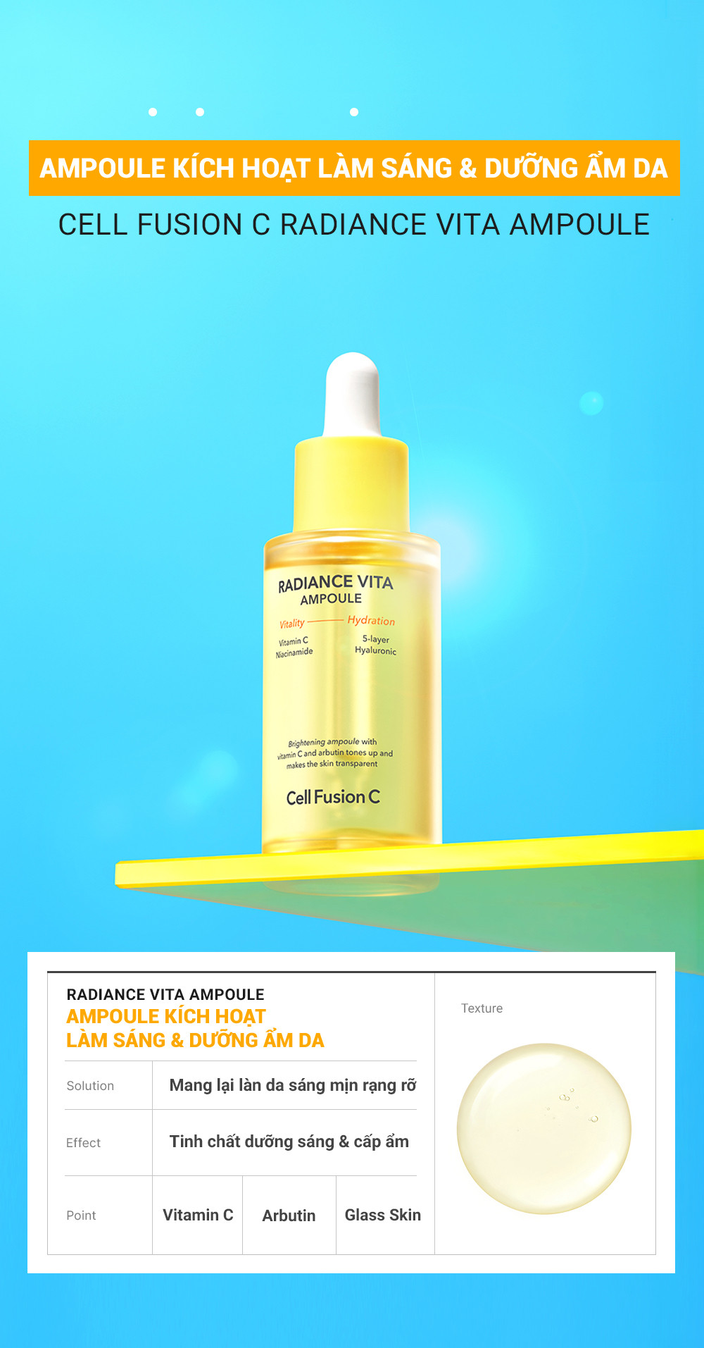 Ampoule Kích Hoạt Làm Sáng & Dưỡng Ẩm Da Cell Fusion C Radiance Vita ...