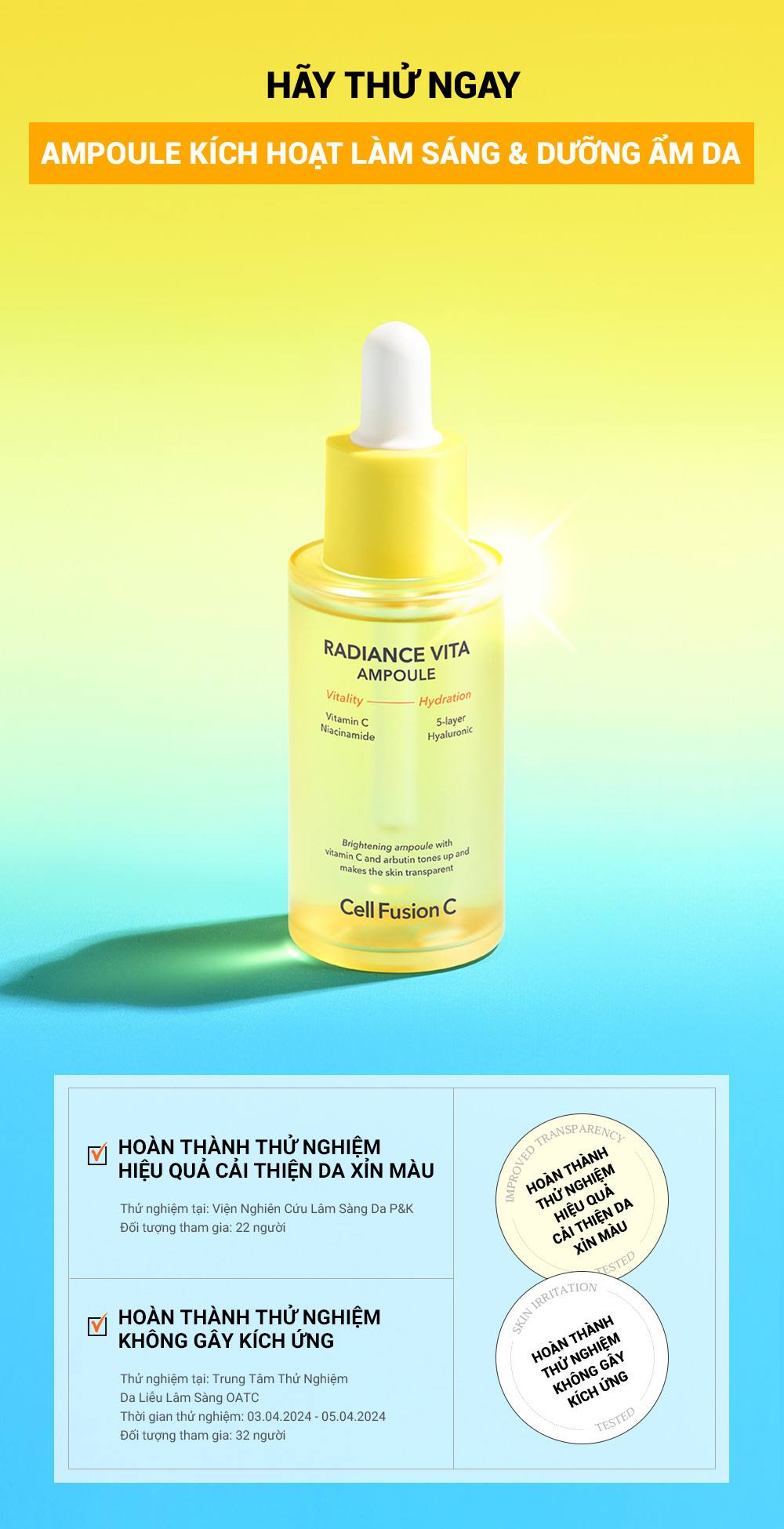 Ampoule Kích Hoạt Làm Sáng & Dưỡng Ẩm Da Cell Fusion C Radiance Vita ...