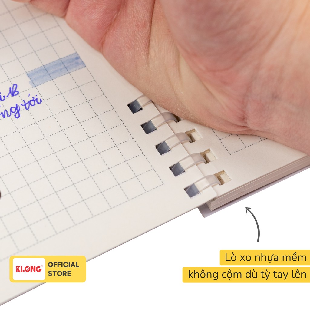 Sổ lò xo nhựa mềm Dash Caro Dot Line KLONG A5 B5 A4 120 trang 100/76; MS: 508, 510, 512, 514 ...