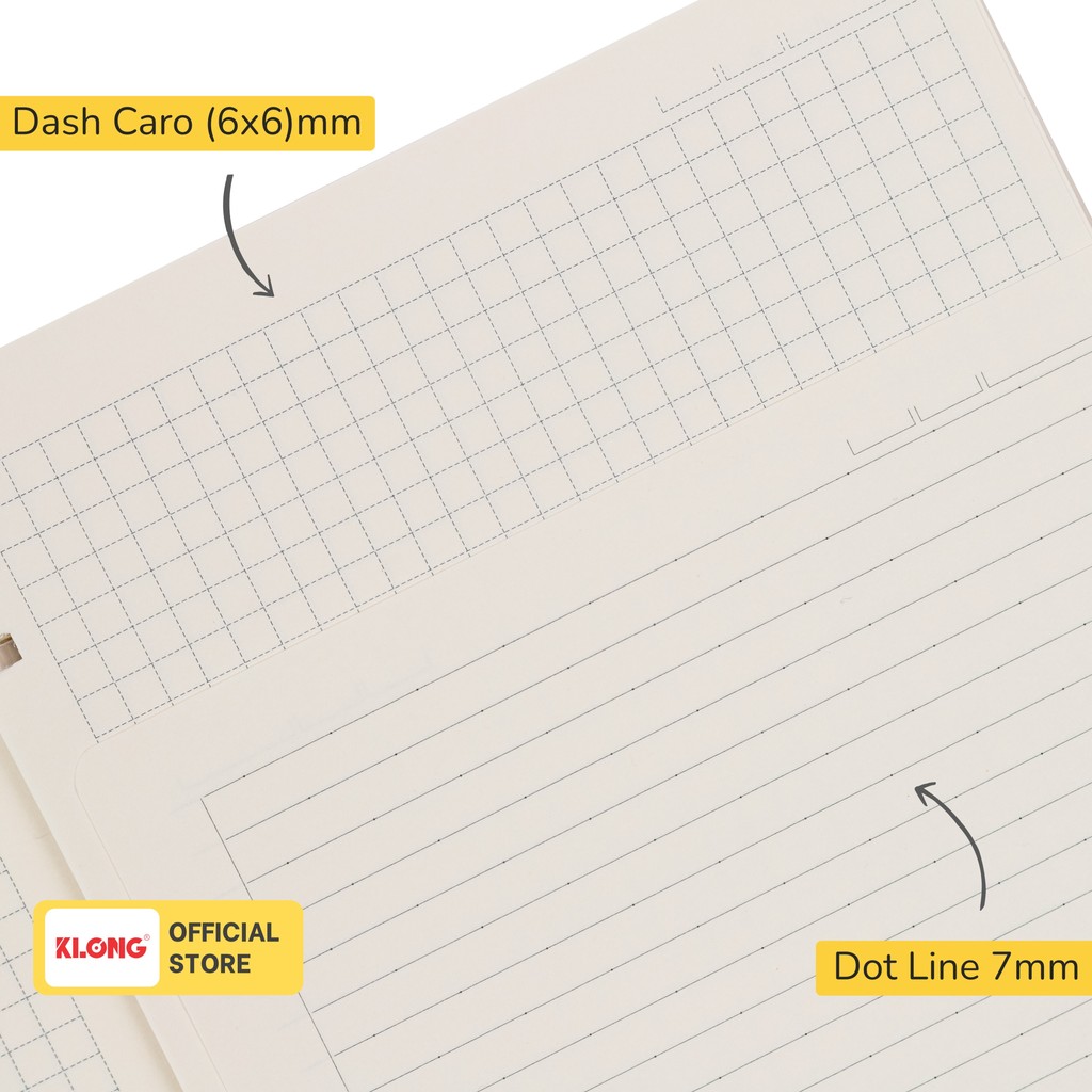 Sổ lò xo nhựa mềm Dash Caro Dot Line KLONG A5 B5 A4 120 trang 100/76; MS: 508, 510, 512, 514 ...