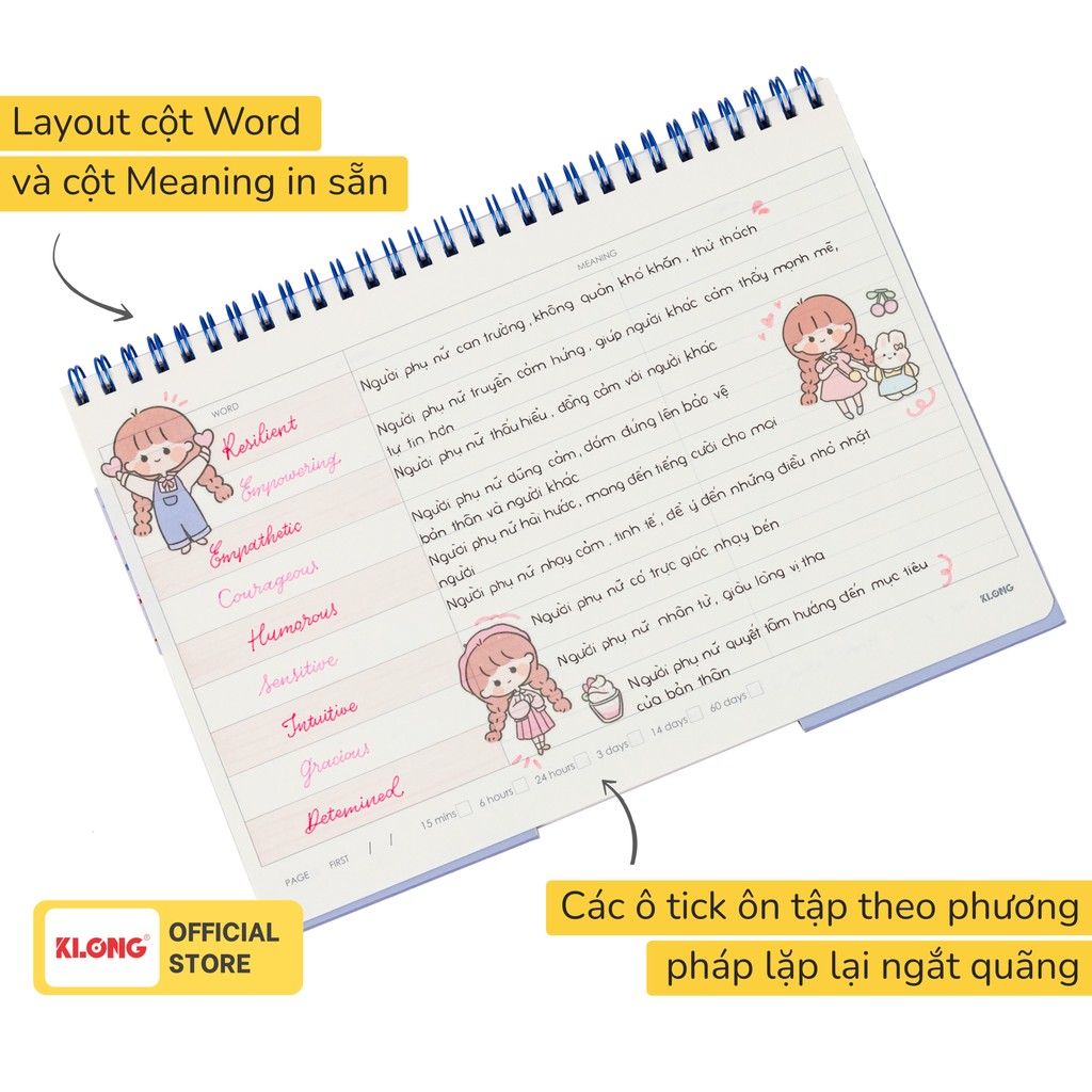 Sổ học từ vựng Word List KLONG B5 120 trang 100/76; MS: 917 | Shopee Việt Nam