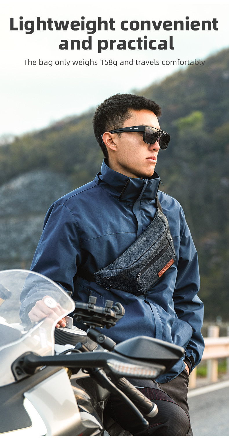 [Fulfilled by Shopee]Túi đeo trước ngực / thắt lưng ROCKBROS 1.5l có thể điều chỉnh tiện lợi ...