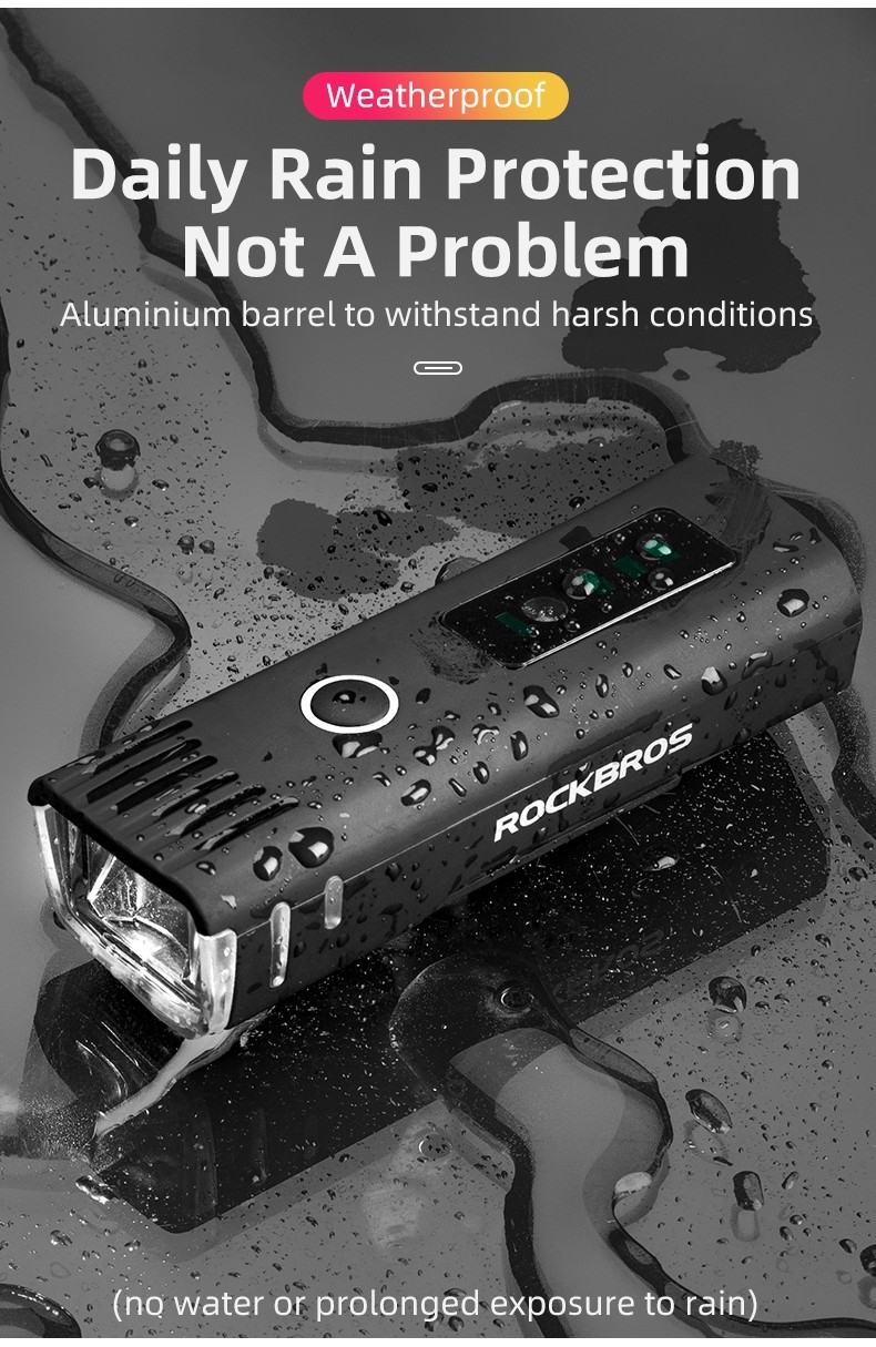 Cảm biến đèn pin 250 Lumens 1500mAh ROCKBROS cho xe đạp leo núi ...