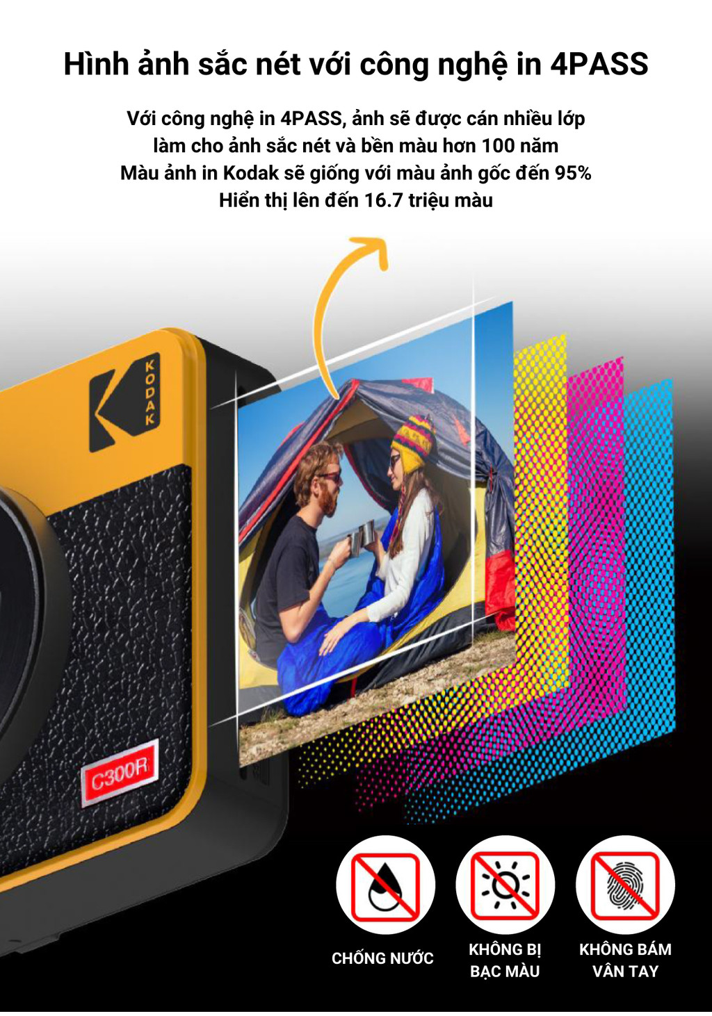 Máy chụp ảnh lấy ảnh ngay Kodak Mini Shot 2 Retro C210R - Hàng chính ...