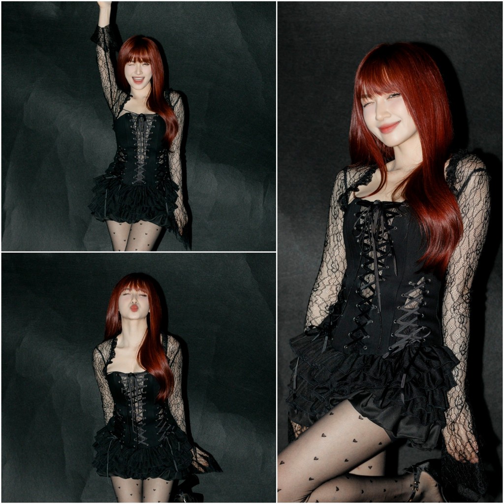 LSOUL Set Áo Corset Đan Dây Phối Ren Cúp Ngực + Chân Váy Xếp Tầng Sophie A23122736 CV23120666 ...